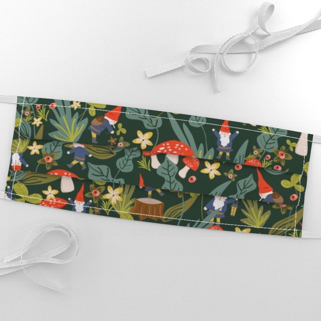 Gnome Fabric Woodland Gnomes by Shelbyallison Gnome Cotton - Etsy