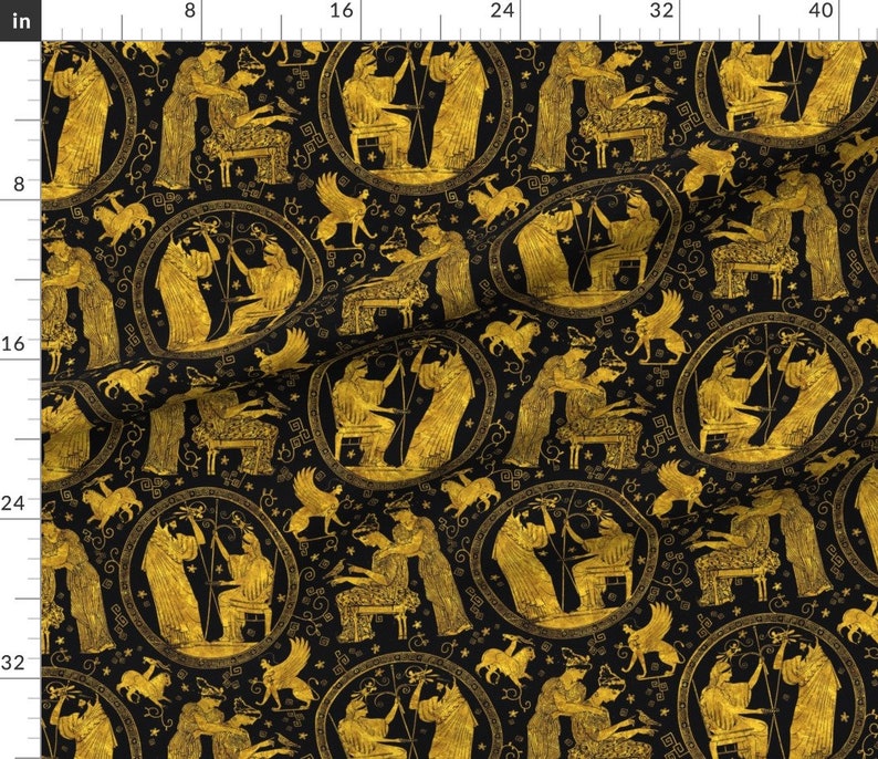 Greek Fabric Greekart by Gaiamarfurt Greece Grecian - Etsy