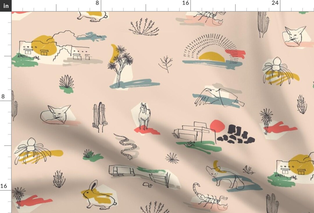 Desert Fabric - Desert Life by Juliaschumacher - Desert Southwest Fox ...