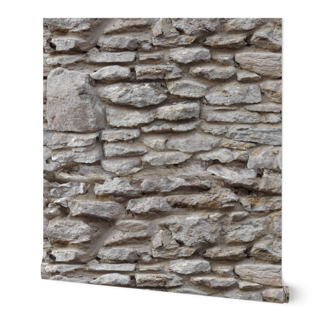 Stone Wallpaper Stone Textured Walled by Peacoquettedesigns - Etsy