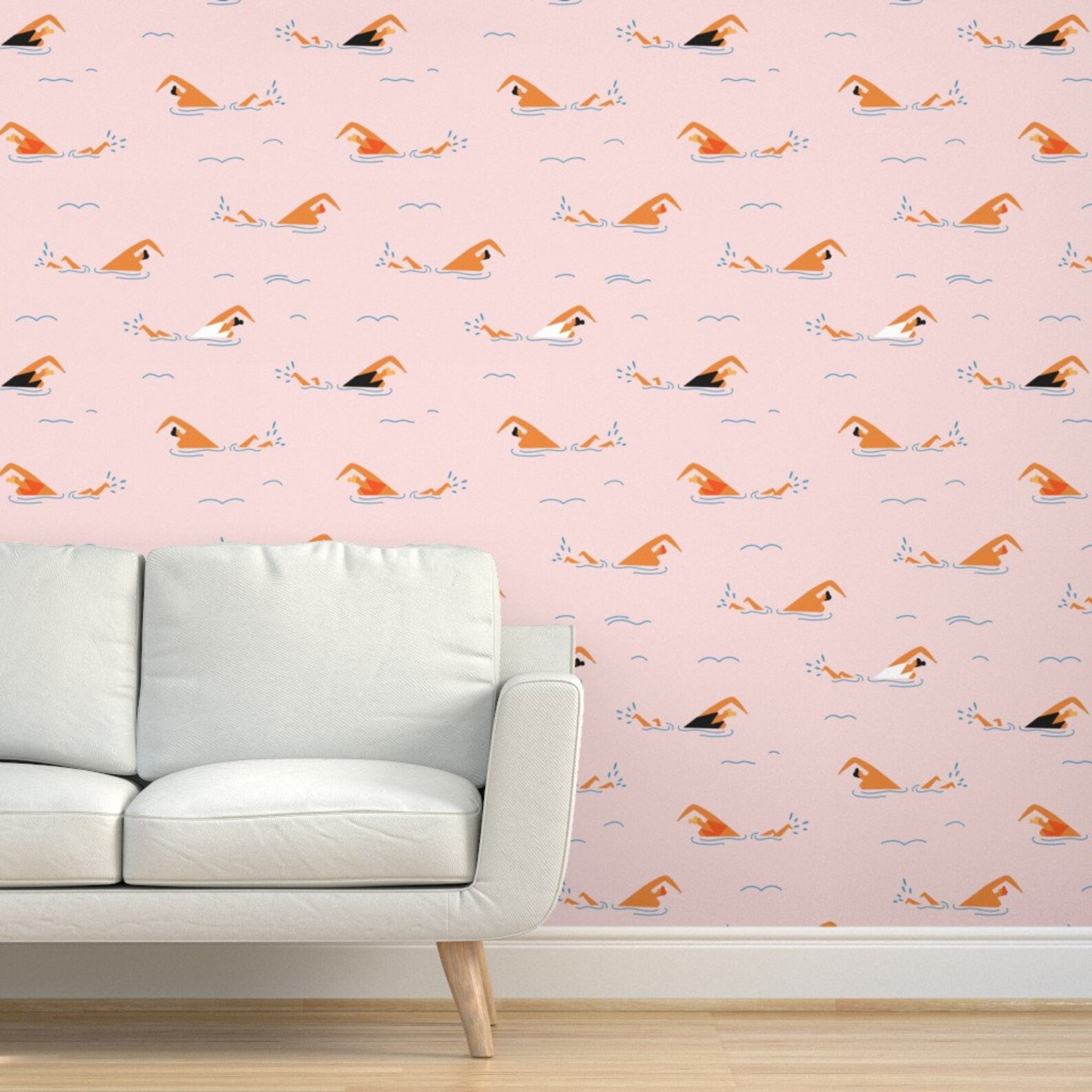 Swim Wallpaper Swimming Pool in Pink by Tasiania Swim - Etsy