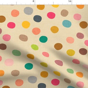 Rainbow Polka Dots Repeat Simple Fabric Mid Century Polka - Etsy