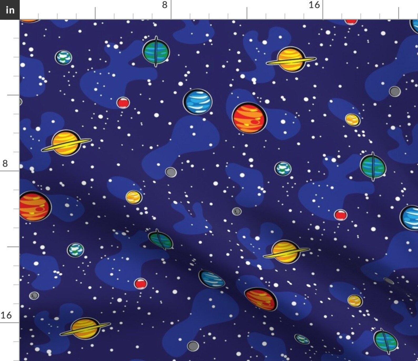 Solar System Fabric Our Solar System by Robyriker Geeky | Etsy