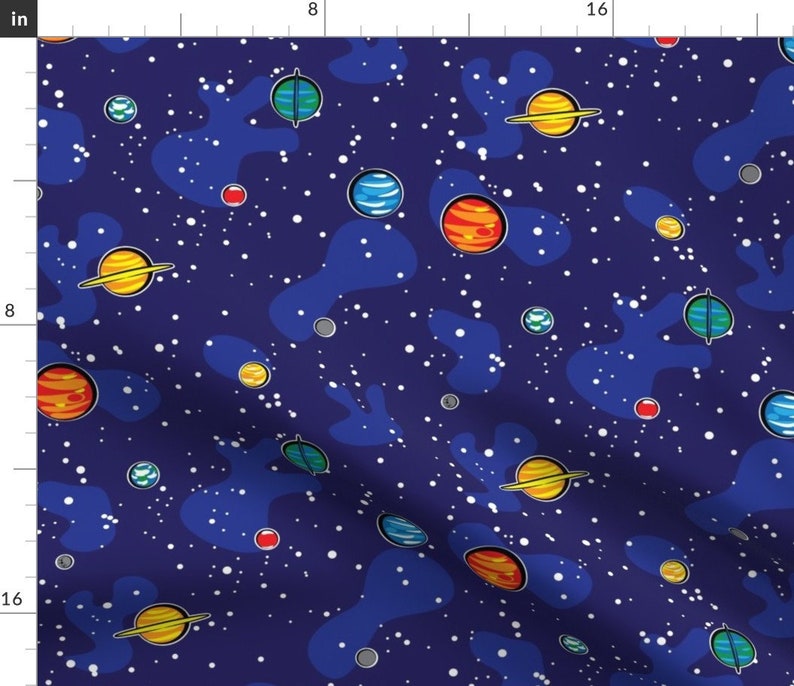 Solar System Fabric Our Solar System by Robyriker Geeky | Etsy