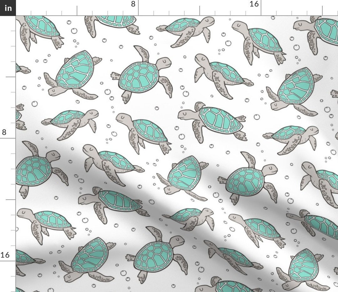 Sea Turtle Fabric Sea Turtles by Caja_design Fish Nautical Under the ...