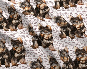 Yorkie fabric | Etsy