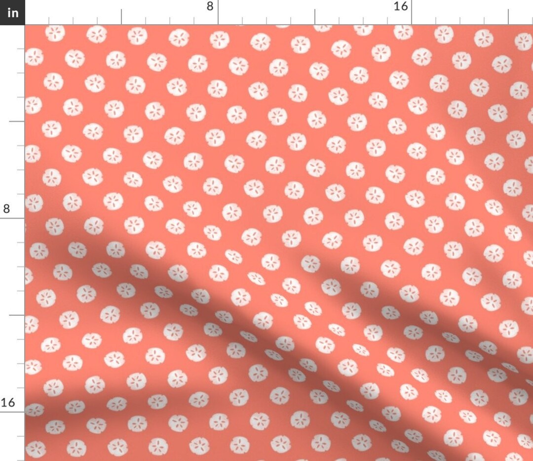 Coral Sand Dollar Fabric Sandollars Coral by Jillbyers - Etsy