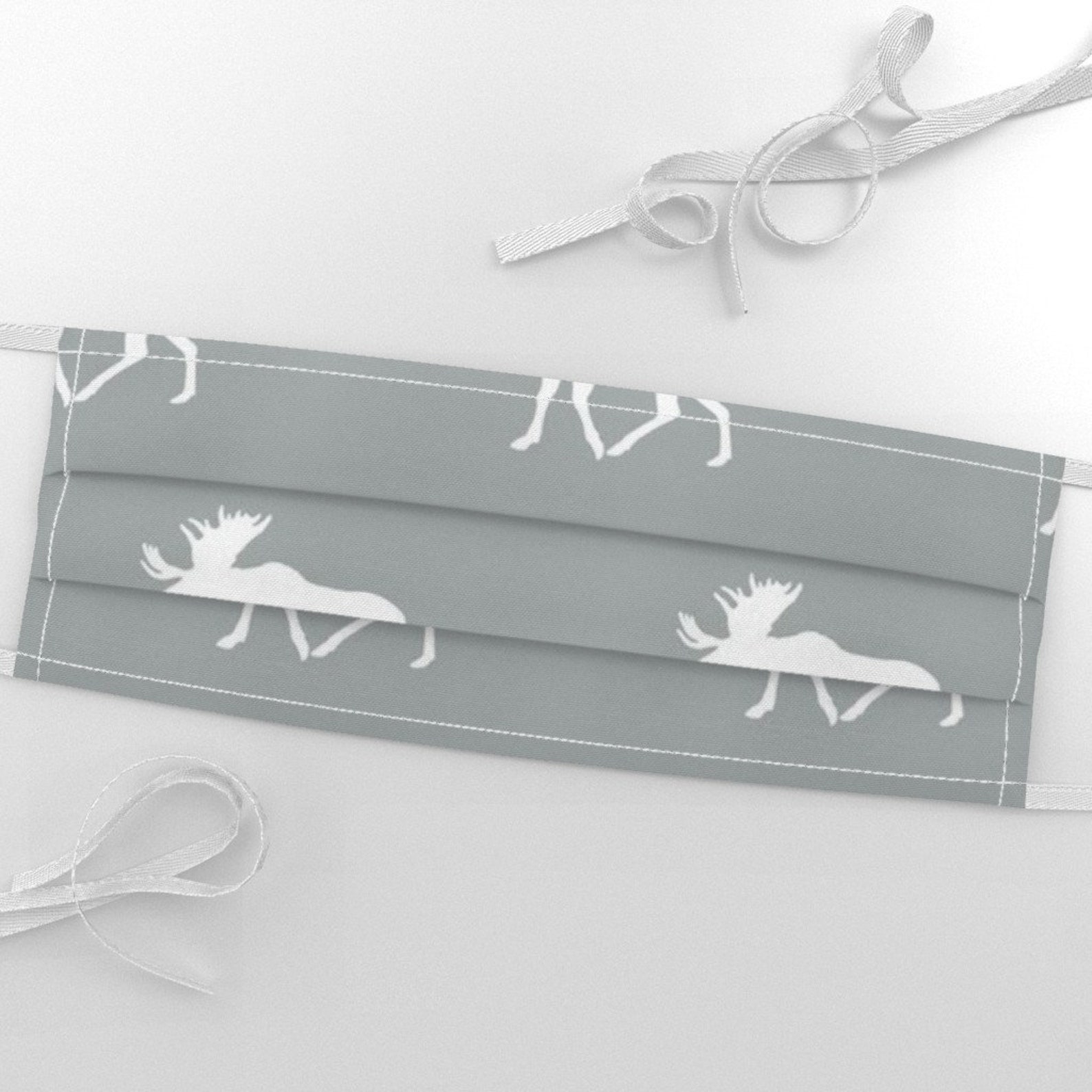 Moose Fabric Moose / Grey Custom Fabric by Little Arrow | Etsy