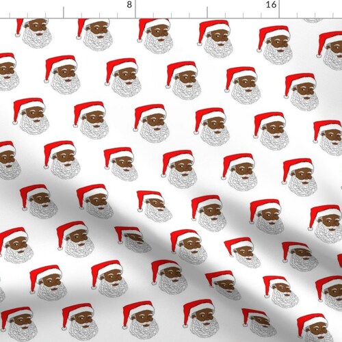 African American Santa Fabric African American Santa Small - Etsy