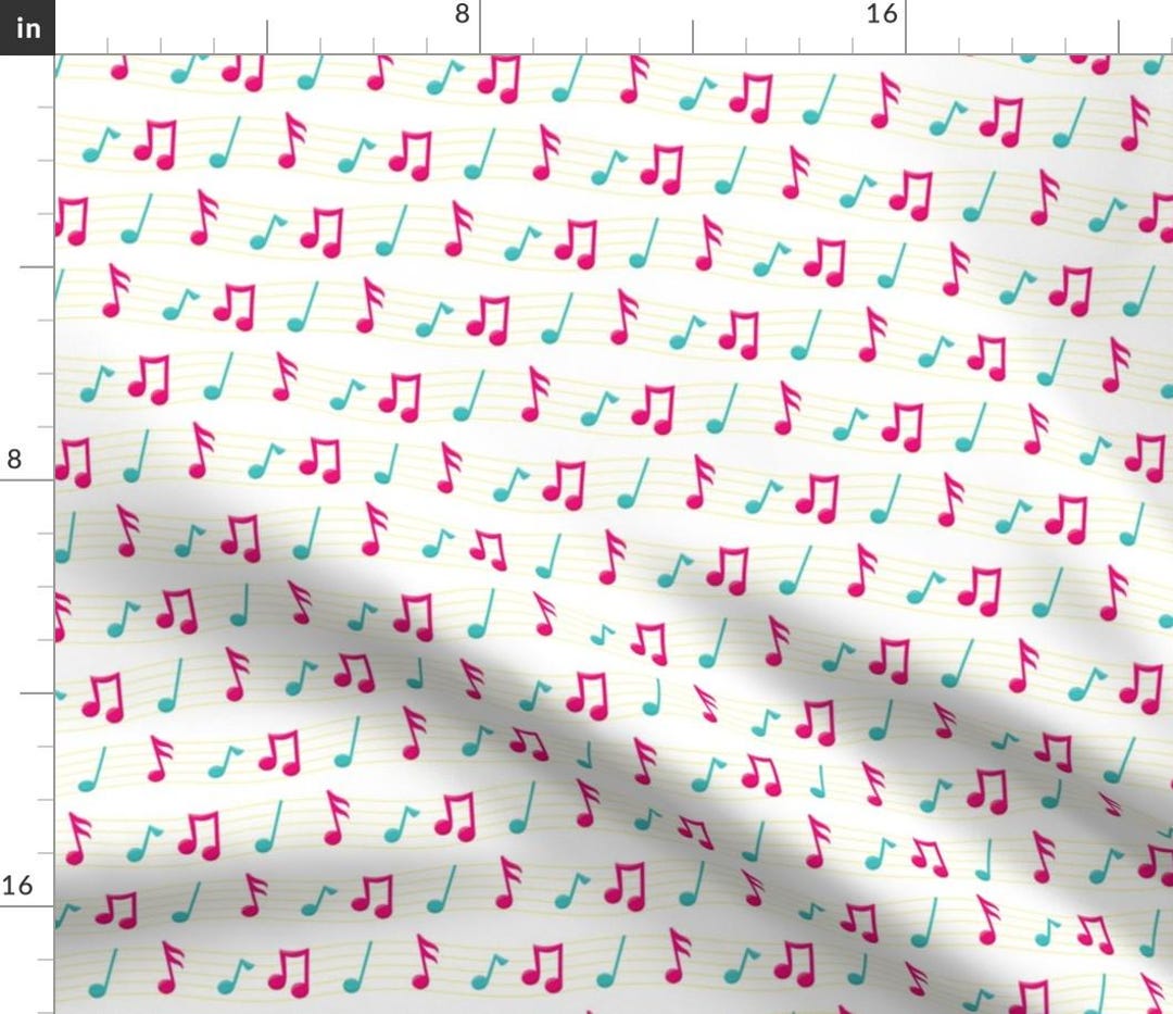 Music Notes Fabric Girl Music Fun 01 by Prettygrafik Sheet Music Notes ...