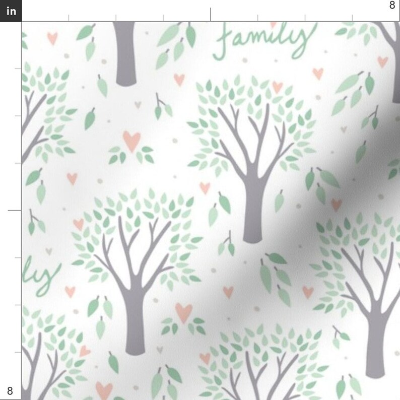 Family Tree Fabric Heart of the Family Tree by Robyriker | Etsy