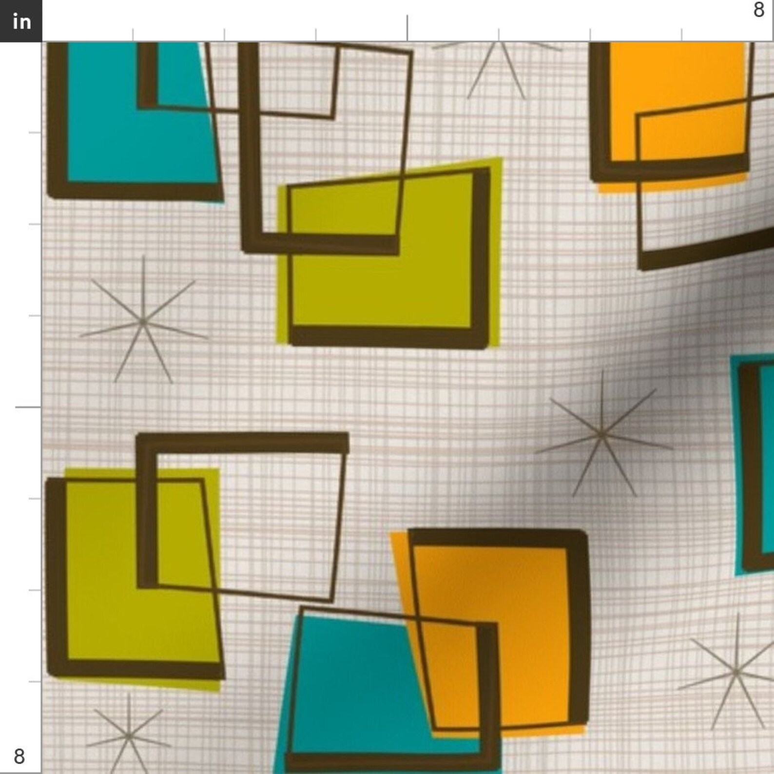 Mid-Century Fabric Retro Rectangles By Mid-Century | Etsy