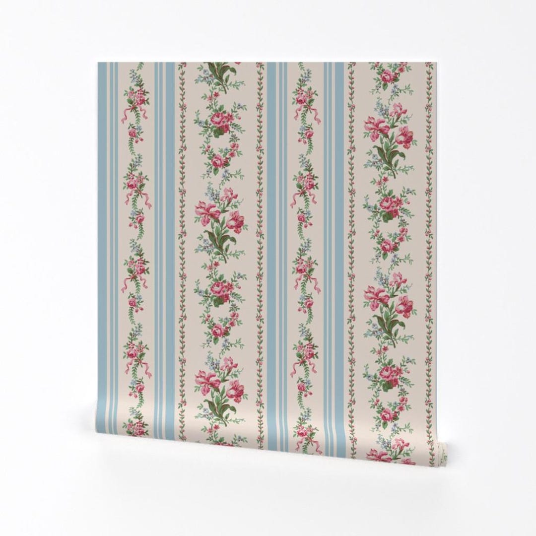 Regency Stripe Removable Peel and Stick Wallpaper - Feminine Rococo ...