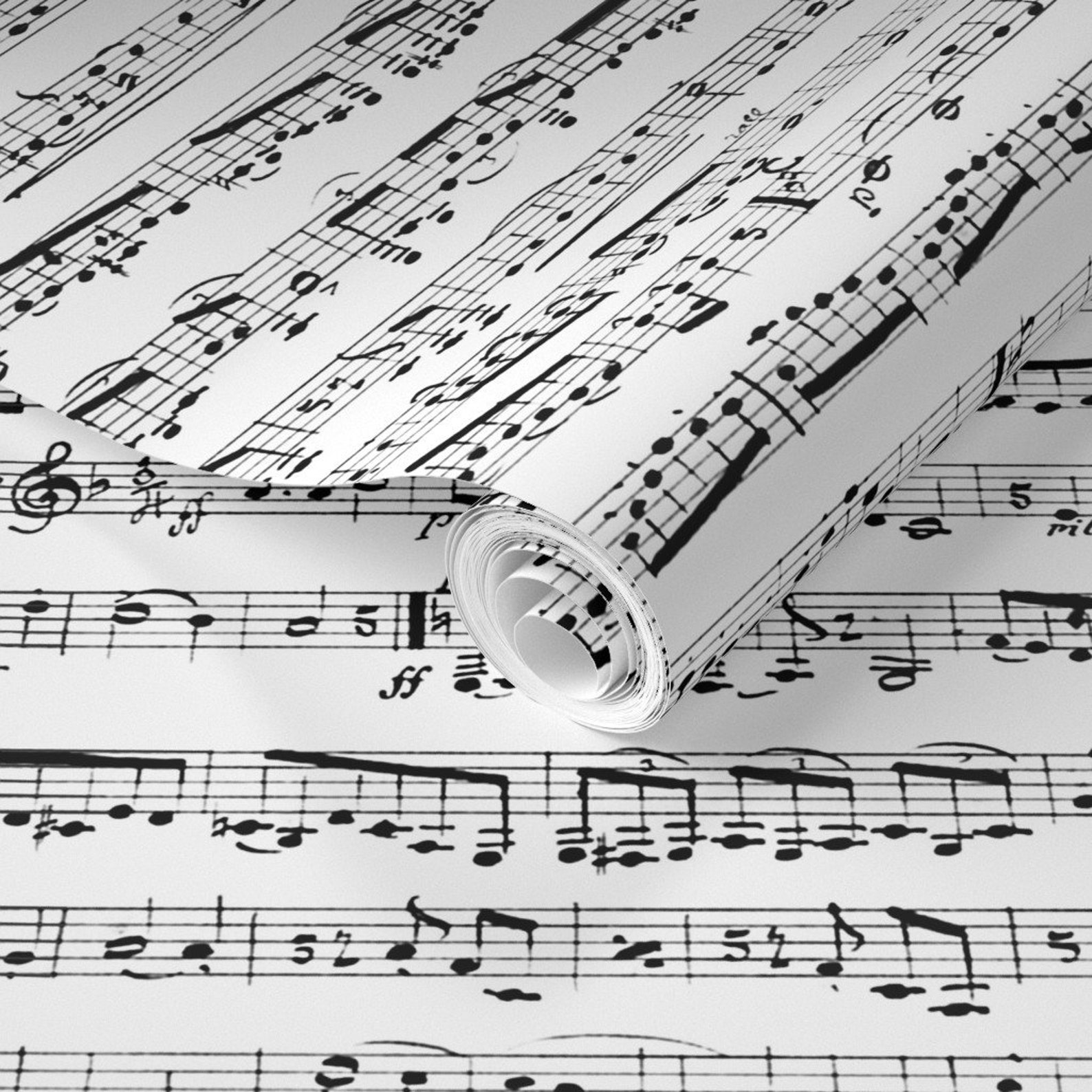 Sheet Music Wallpaper Black and White Music Notes by - Etsy