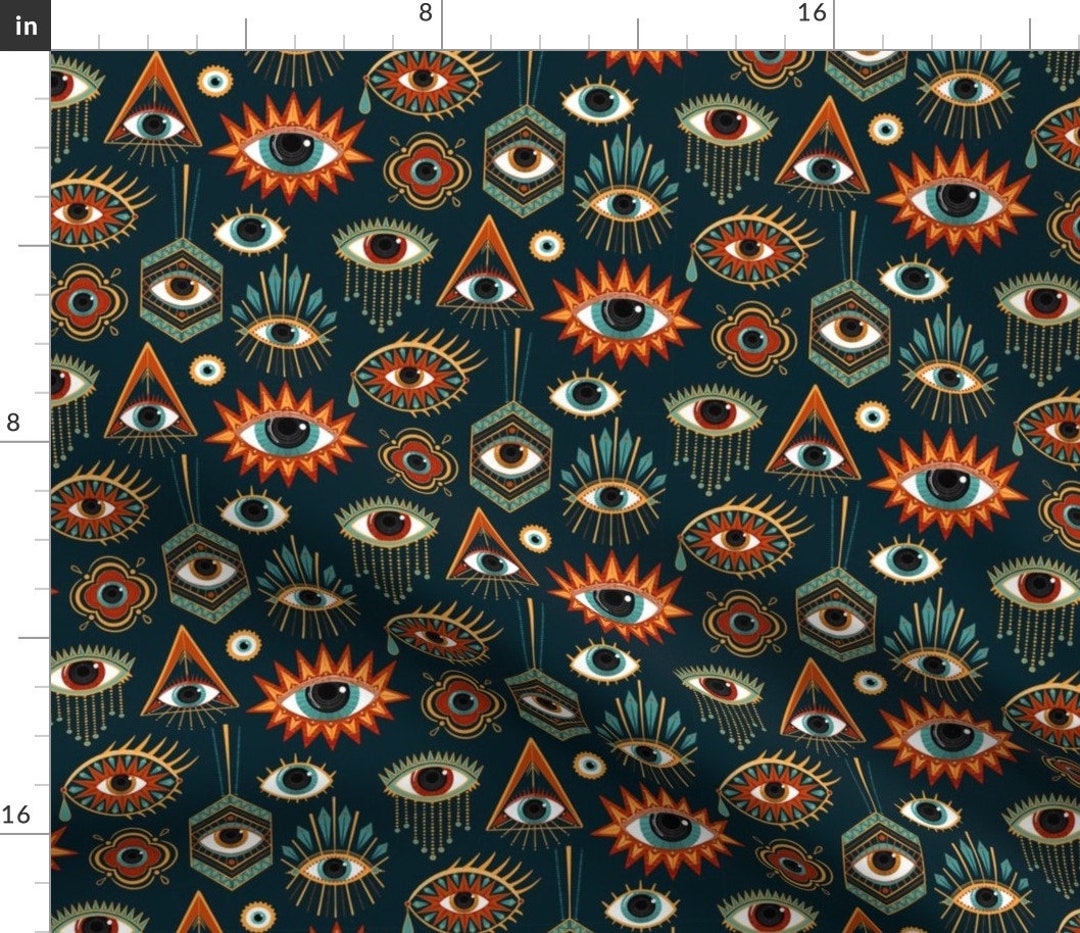 Eyes Fabric All Eyes by Michaelzindell Evil Eyes Black - Etsy