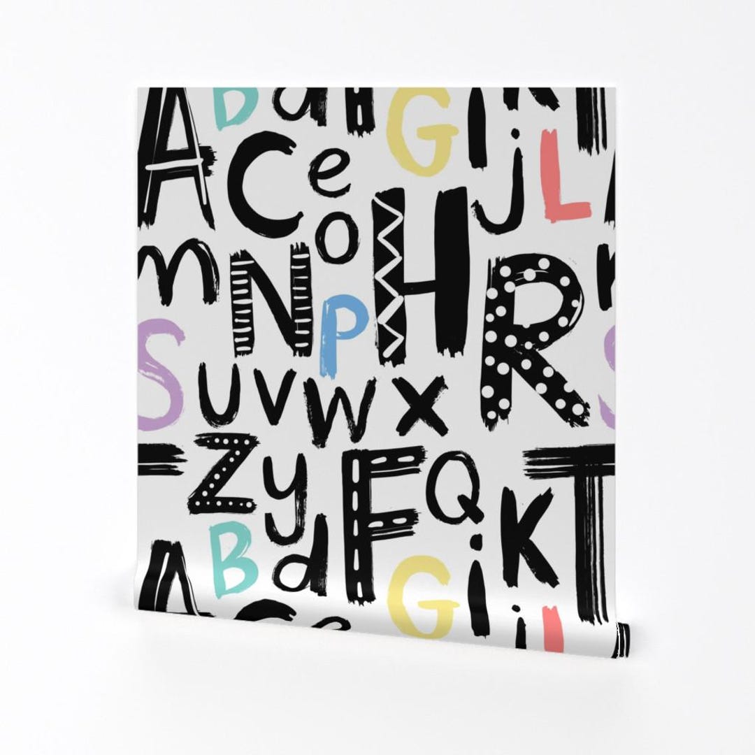 Alphabet Wallpaper - Nursery Lettering by Laura May Designs - Alphabet ...