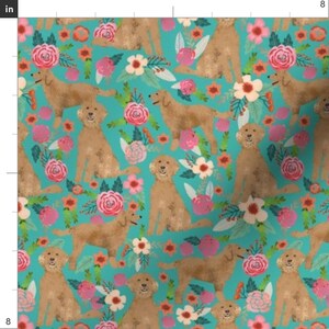 Golden Doodle Floral Fabric Golden Doodle Floral Flowers Dog Fabric ...
