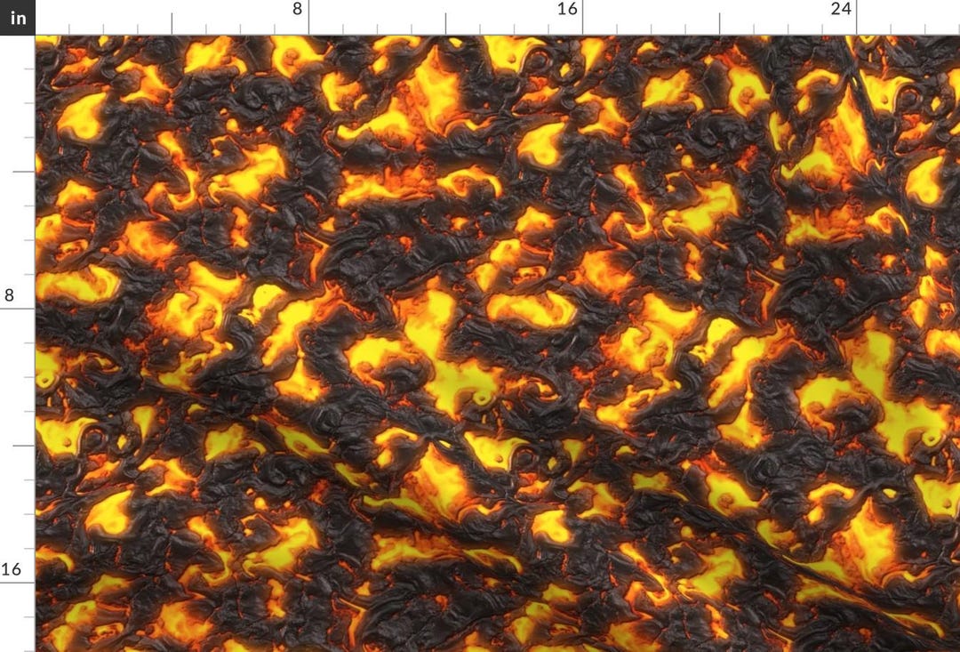 Lava Fabric - Lava by Bonnie Phantasm - Lava Magma Volcano Fire Burning ...