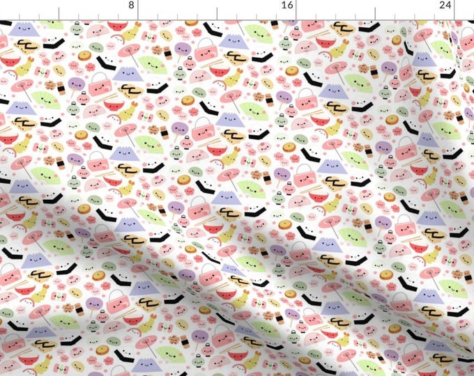 Japanese Cartoon Fabric, 2" Anime Characters, Fabric by the Yard ...