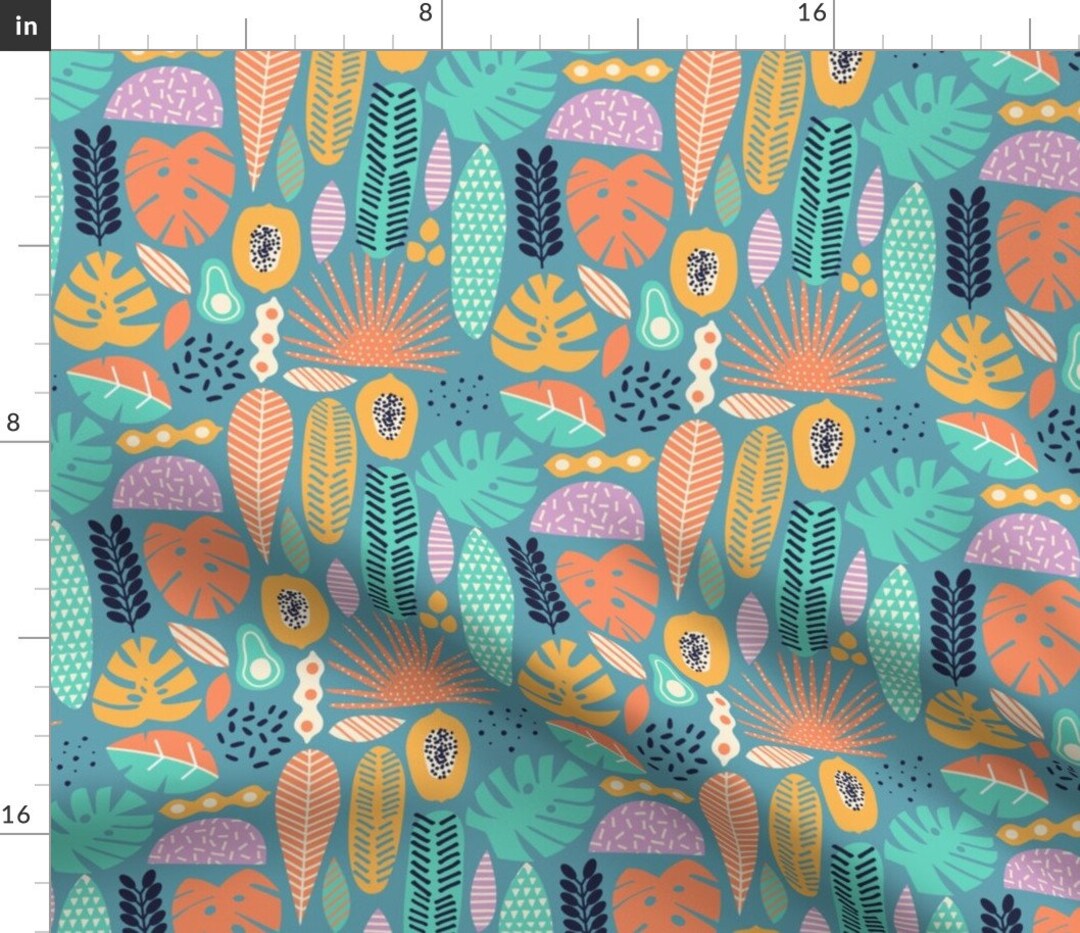 Tropical Fruit Fabric Tropical Pattern by Tasiania Summer - Etsy
