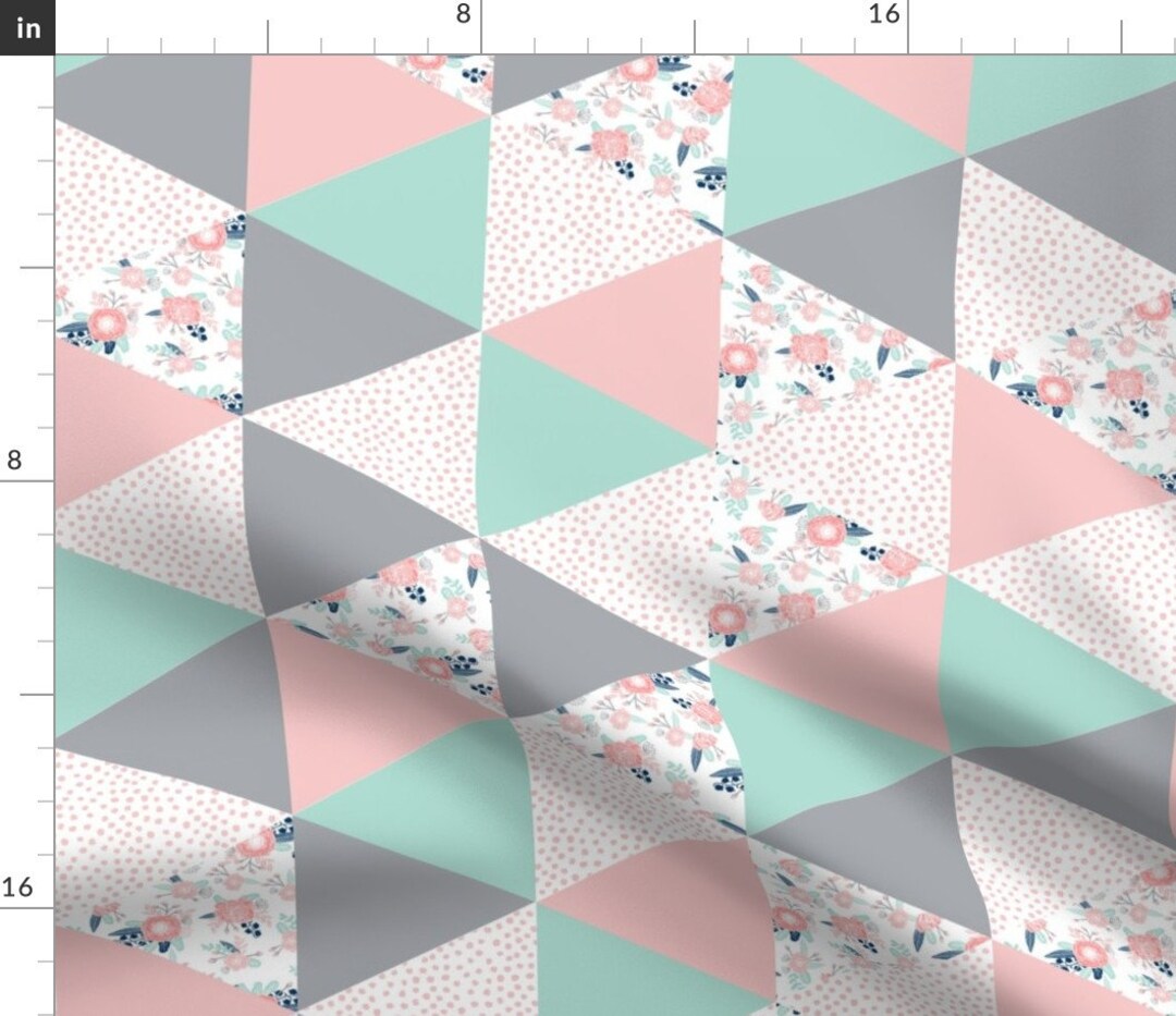 Cheater Quilt Fabric Whole Cloth Triangle Cheater Quilt Pink - Etsy