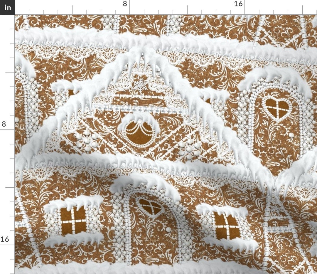 Gingerbread Houses Frosted Fabric Swedish Gingerbread by ...