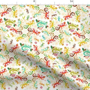 Lizard Fabric Dizzy Lizards by Creativetaylor Lizard Gecko - Etsy