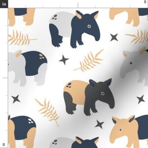 Tapir Fabric Tapir Pattern by Boyusya Child Animal Zoo Exotic Jungle ...