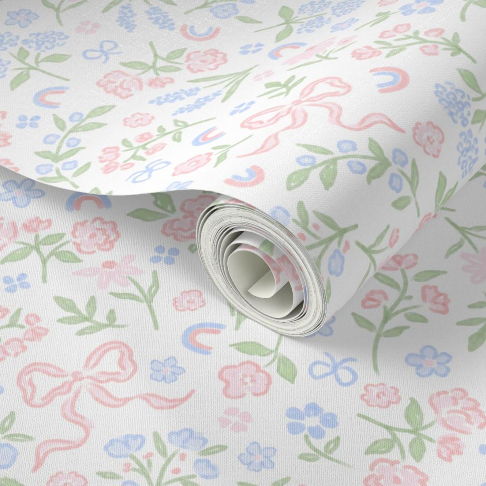 Preppy Pastel Floral Removable Peel and Stick Wallpaper - Watercolor ...