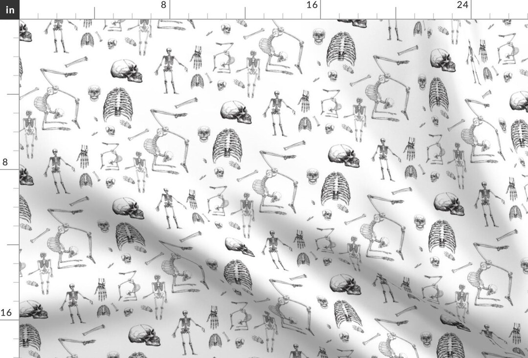 Bones Fabric Skeletons Oh My by Mischievousdesign Human Skeleton Bone ...