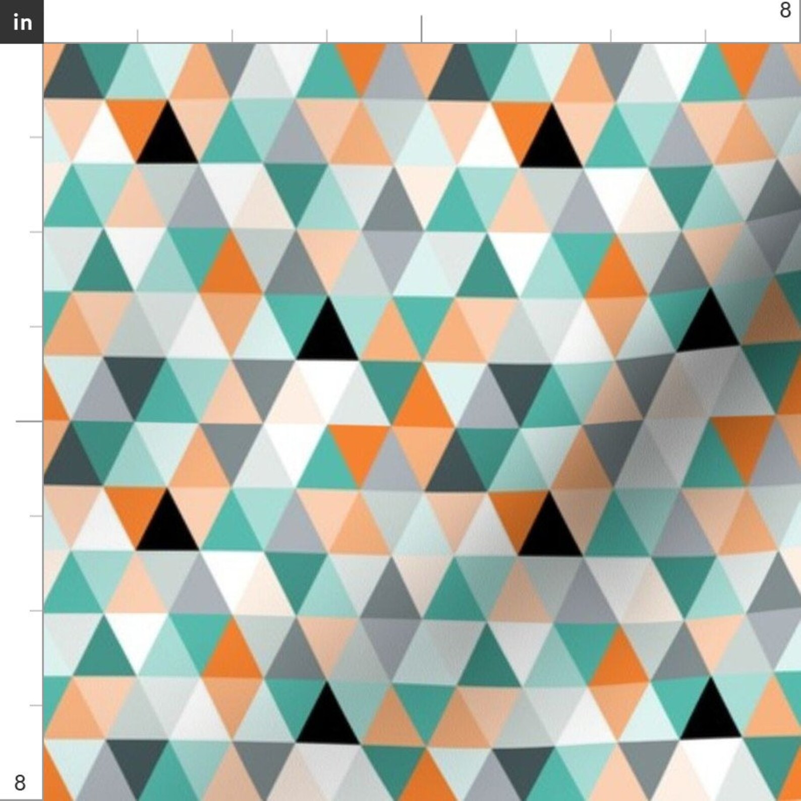 Modern Triangle Fabric Triangles in Teal by Heleenvanbuul - Etsy