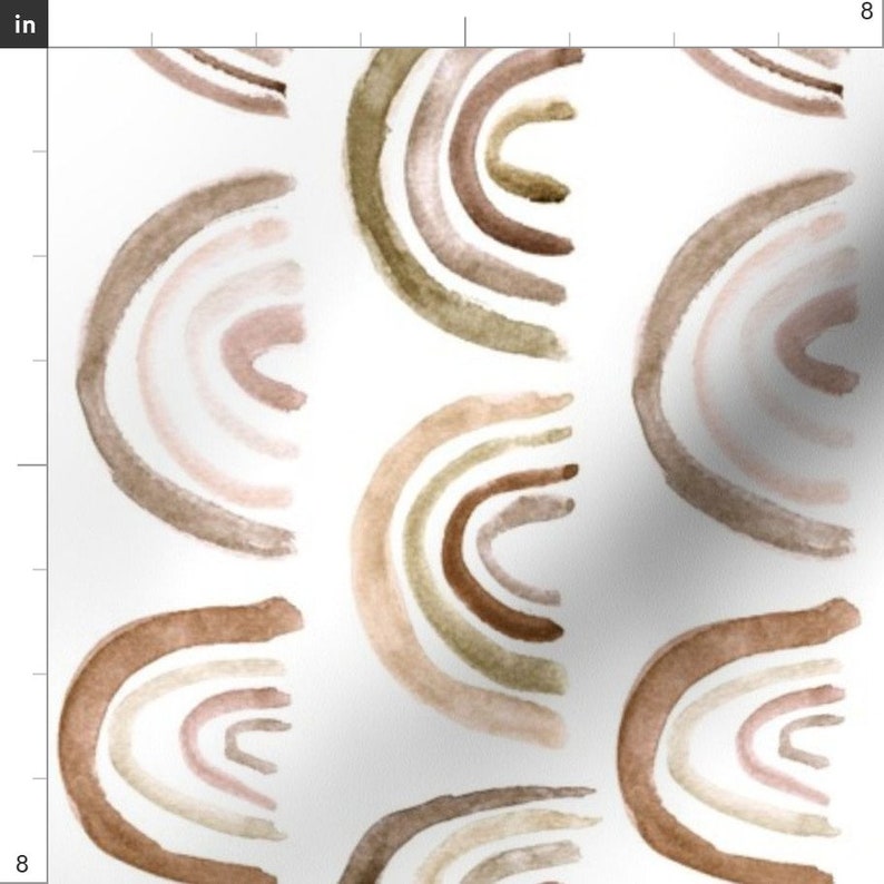 Watercolor Beige Rainbows Fabric Boho Rainbows Rotated - Etsy Canada