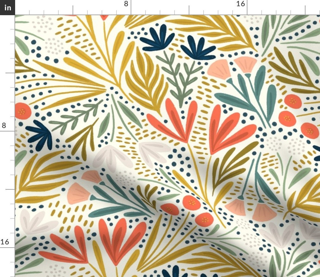 Modern Floral Fabric Henrietta Floral Light by Amy_maccready Folk Art ...