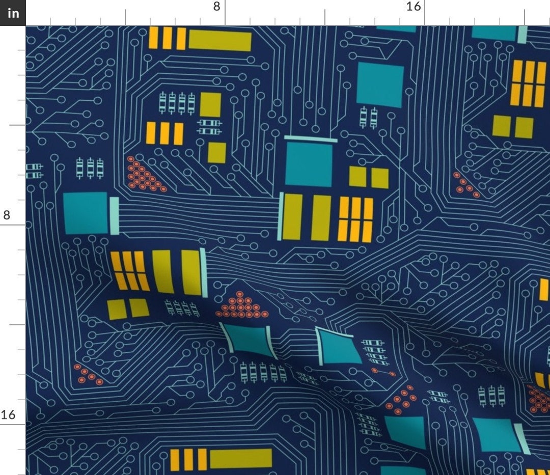 Computer Fabric Y2k Motherboard by Denesannadesign circuit Geek ...