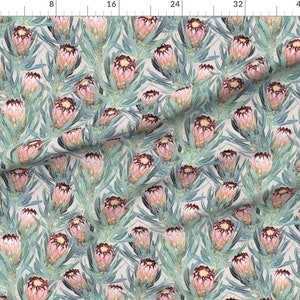 Protea Fabric Pale Painted Protea Neriifolia Large Version by Micklyn ...