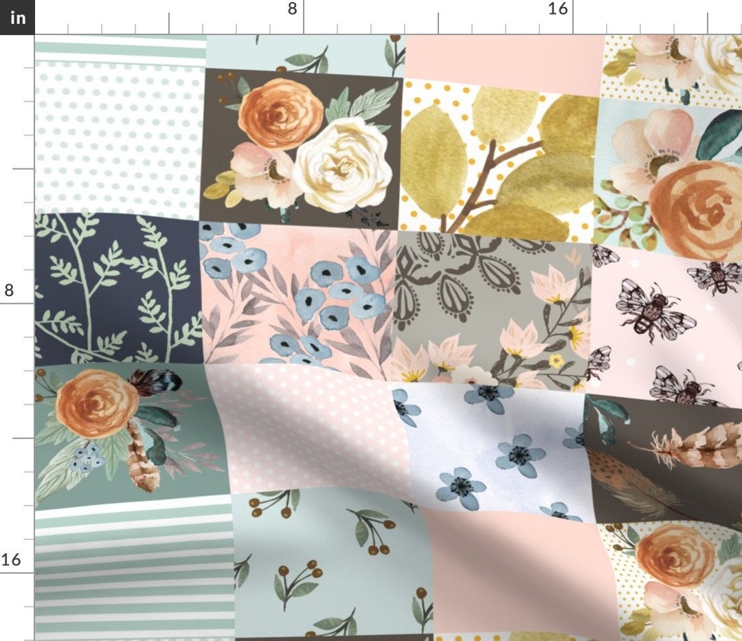 Cheater Quilt Fabric Western Autumn Smaller Flowers Whole - Etsy