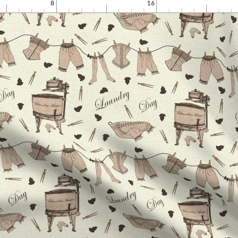 Fabric With Laundry Theme - Etsy