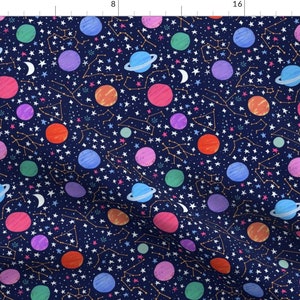 Outerspace Fabric Astronauts in Space With Rocket Ship by Latheandquill ...