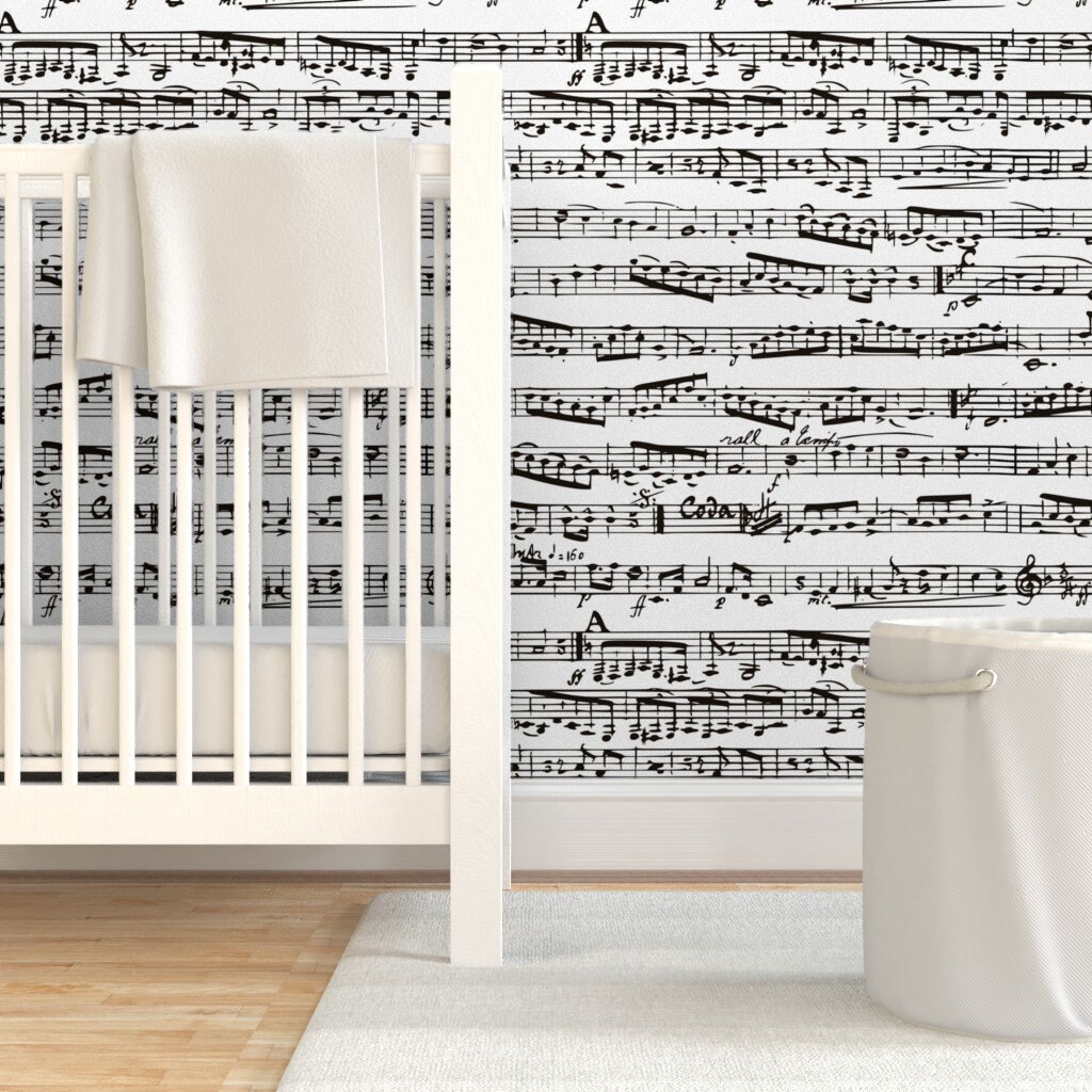 Music Notes Wallpaper Black and White Music Notes by | Etsy