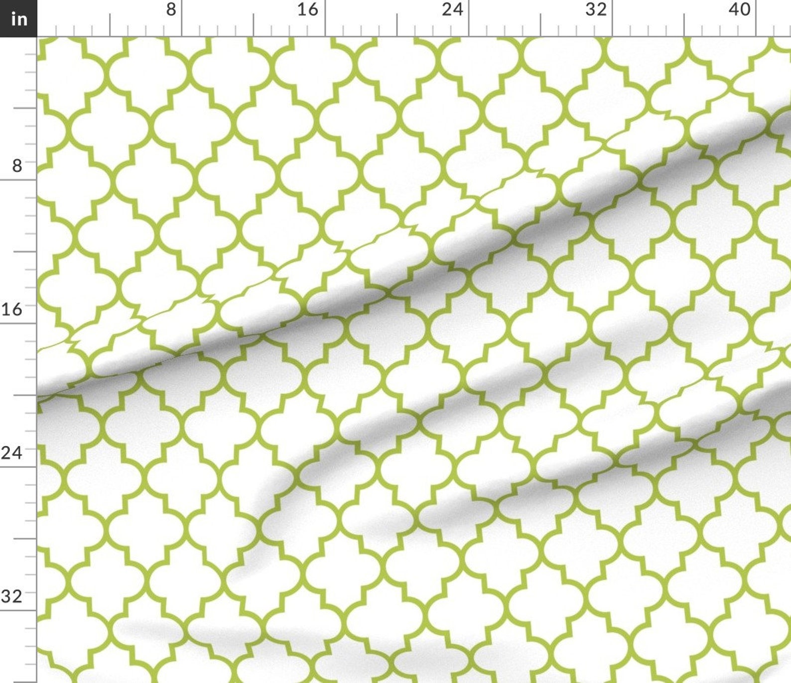 Quatrefoil Fabric Quatrefoil Lg Lime Green on White by | Etsy