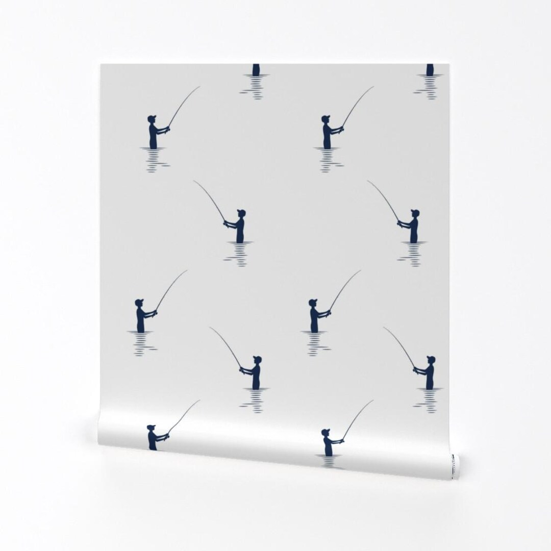 Fishing Wallpaper - Fishing Adventure Camp Blue by Littlearrowdesign ...