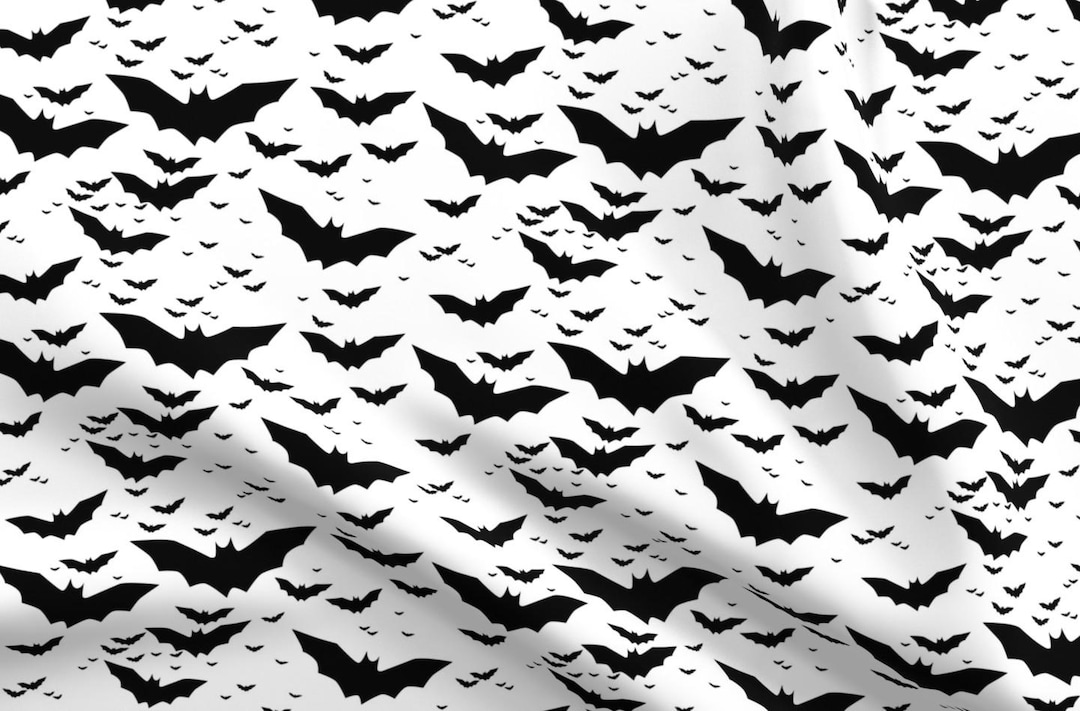 Flying Bat Fabric Bats by Eleventy-five Black and White Bats Halloween ...