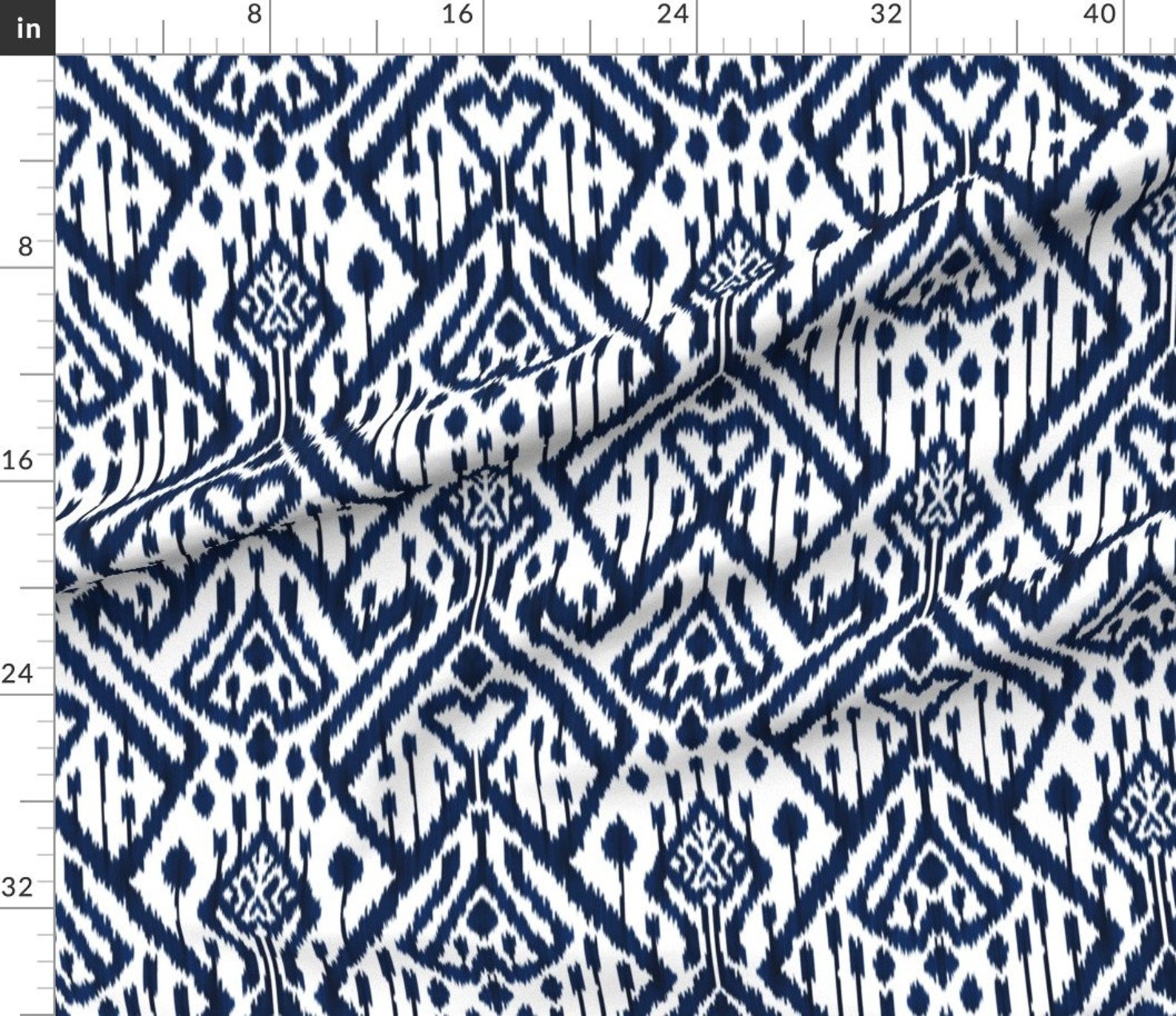 Abstract Indigo Ikat Fabric Indigo Deco Ikat Smlr by Aygeartist ...