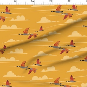 Goose Fabric Gaggle of Geese by Kimatolmandesignstudios - Etsy