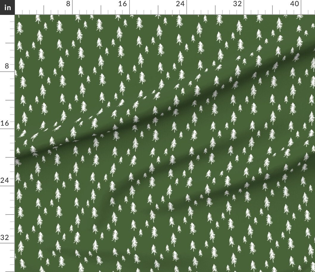 Pine Tree Fabric Pine Tree Green by Mulberry Tree Pine - Etsy