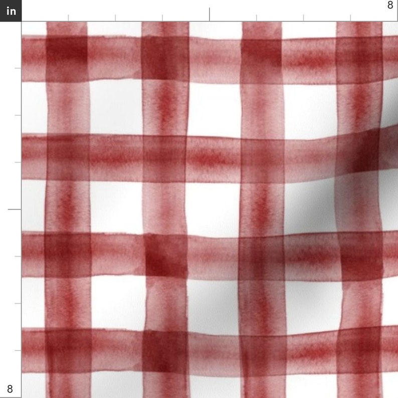 Red Fabric Watercolor Plaid Dark Red by Littlearrowdesign | Etsy