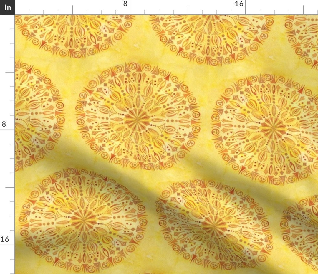 Mandala Fabric Mandy by Pla Art Design Mandala Sunshine - Etsy