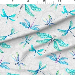 Dragonfly Fabric Dragonflies on Paisley by Gingerlique Dragonflies ...