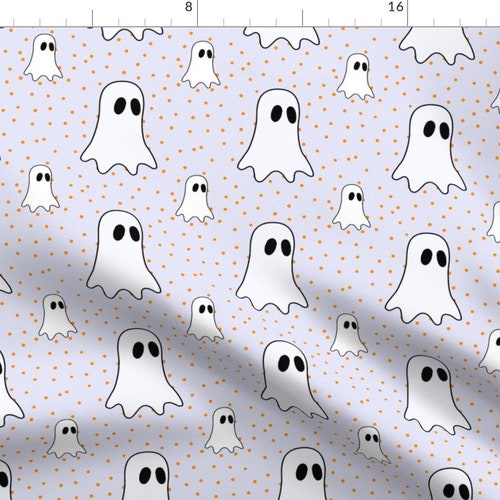 Blue Ghosts Fabric Ghost Teal Halloween Fabric by | Etsy