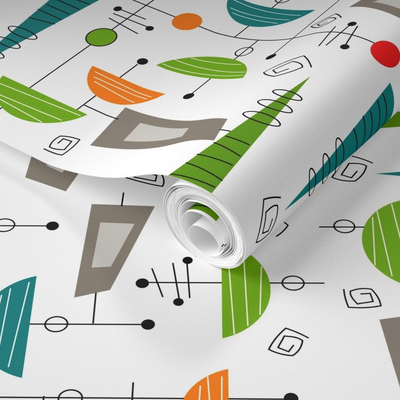 Mid Century Modern Wallpaper Atomic Era by Hot4tees Bgyahoo - Etsy